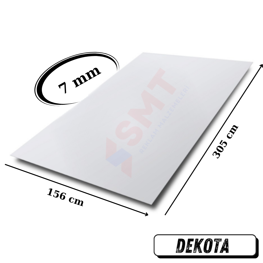 Dekota Foreks Levha Beyaz 7 mm 156x305cm - SMT Reklam Malzemeleri